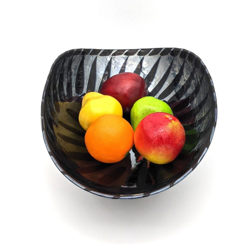 Black Chic Murano Glass Bowl | Modern Home Interior
