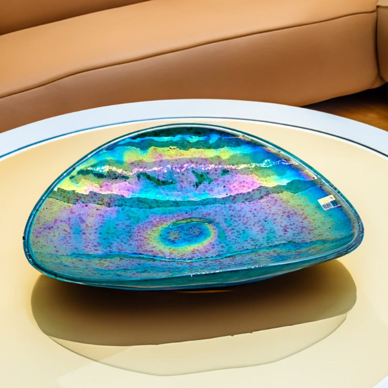 Green emerald luxury plate for decor | Original Murano Glass