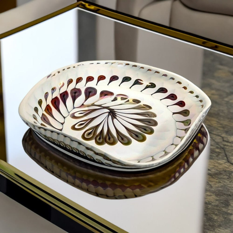 Squared Murano glass plate for living room | Certified Handmade Glass