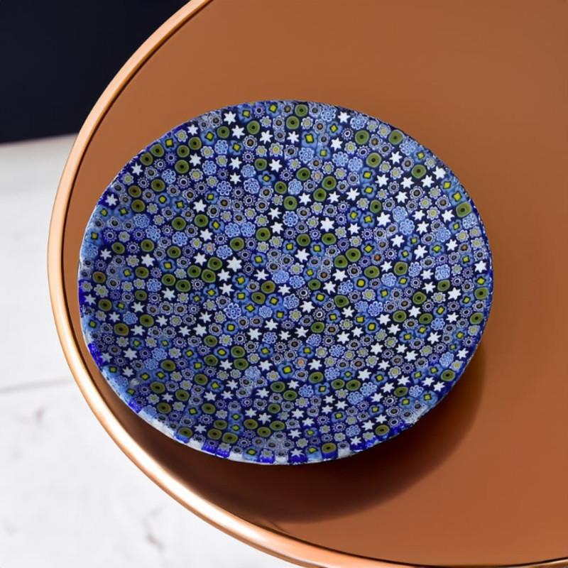 Murano glass tiny rounded plate for home decor | Original Murano Glass