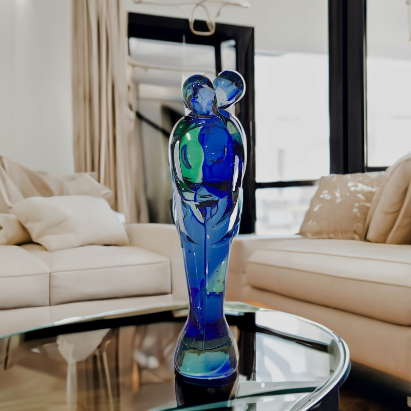 Lovely small statue of blue crystal lovers | Artistic Home Interior