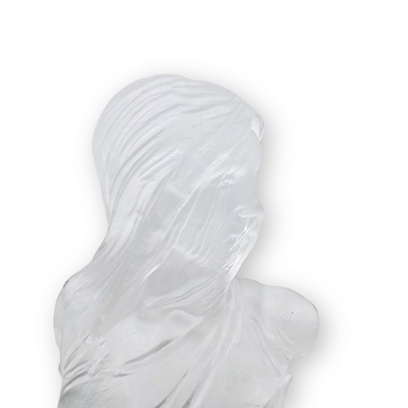 Murano Glass Woman Bust: Abstract Elegance in Crystal