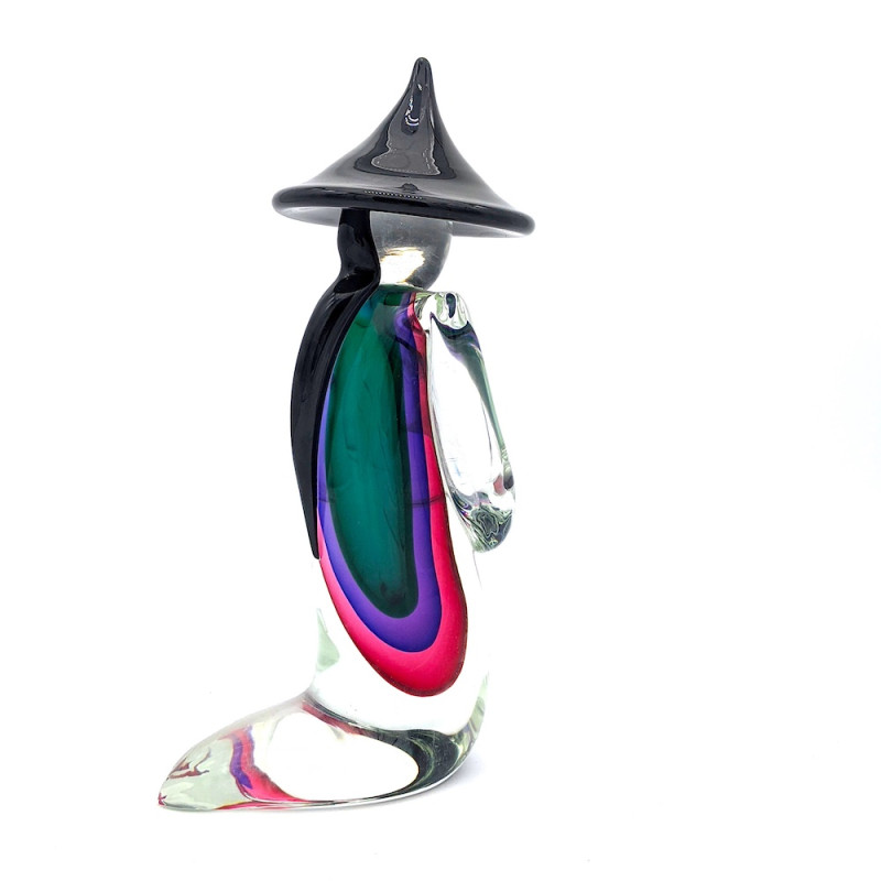 Murano Glass Sculpture: Oriental Meditation Depiction
