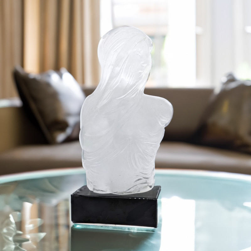 Murano Glass Woman Bust: Abstract Elegance in Crystal