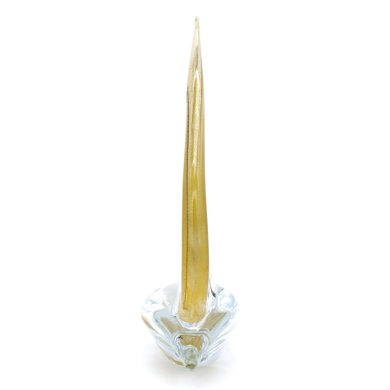 Gold Crystal Sailboat in Murano Glass | Handcrafted Glass Sculpture