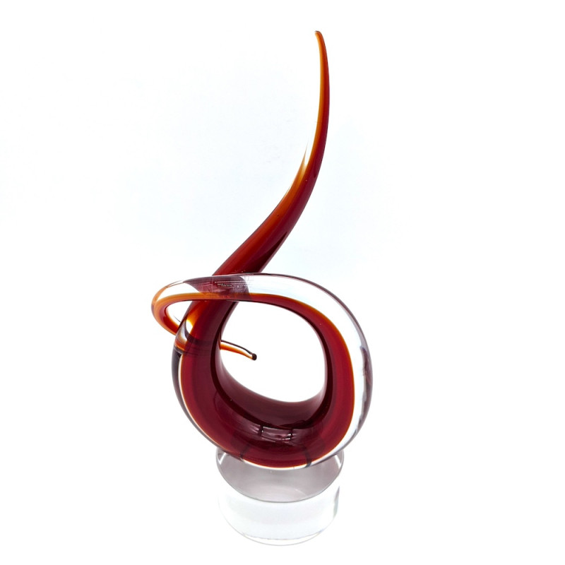 Red Knot – Vertical Abstract Murano Glass Sculpture