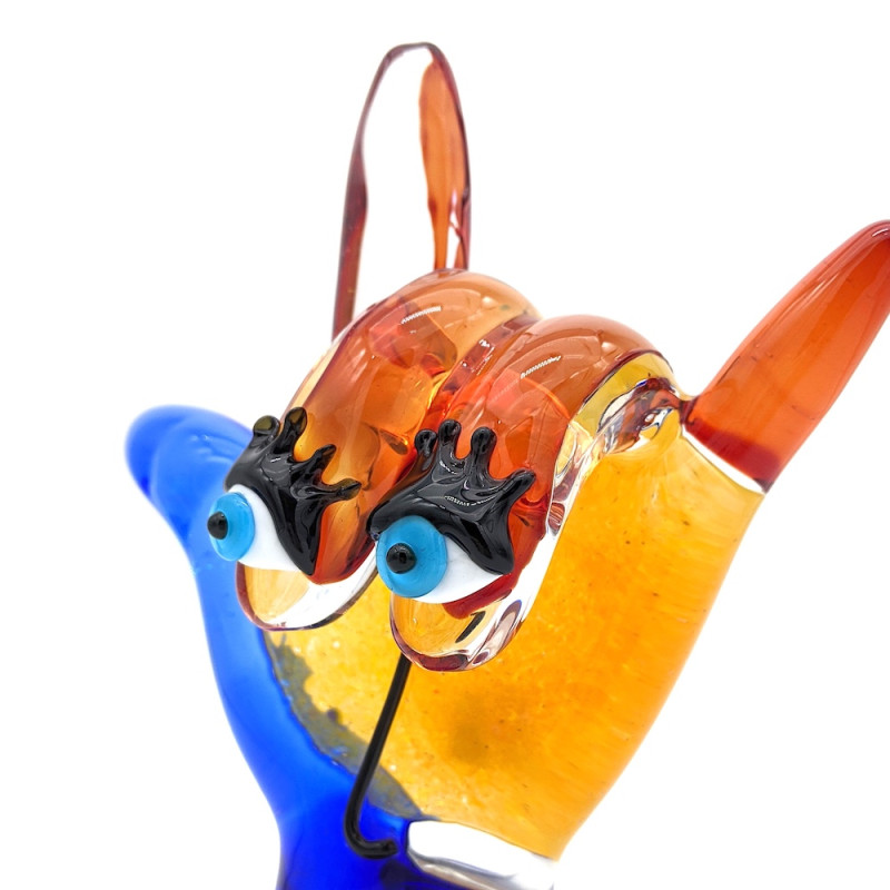 Abstract finger art - love and rock multicolor sculpture