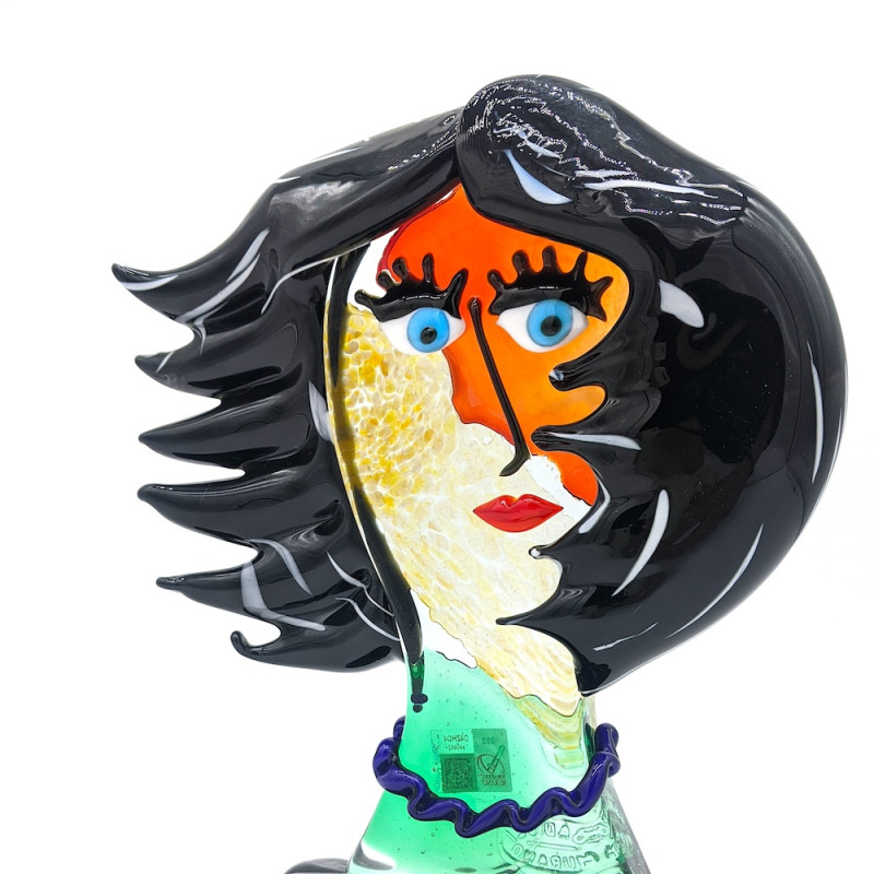 Abstract Murano Glass Sculpture – Female Portrait | Handmade Art