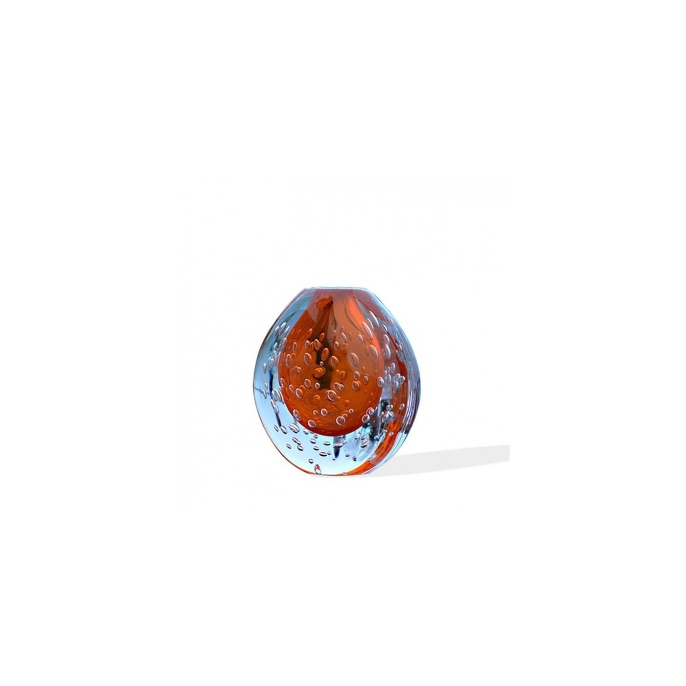 Murano Glass Round Orange Modern Vase