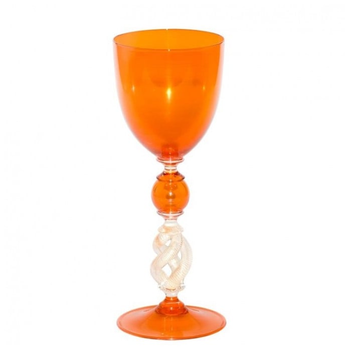 Classic Orange Glass Goblet