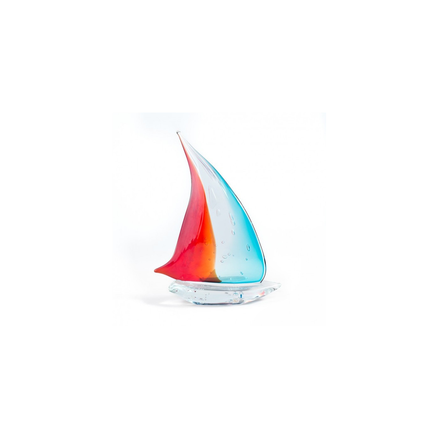 NINA Elegant Sail Boat Glass Sculpture