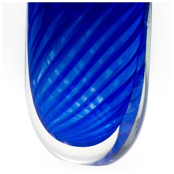 Murano Glass Modern Blue Decorative Oval Vase