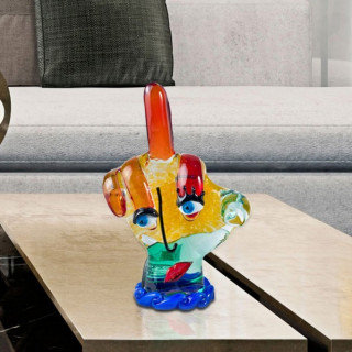 Murano Glass peace sign hand sculpture