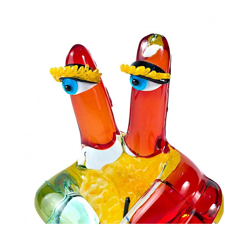 Murano Glass peace sign hand sculpture