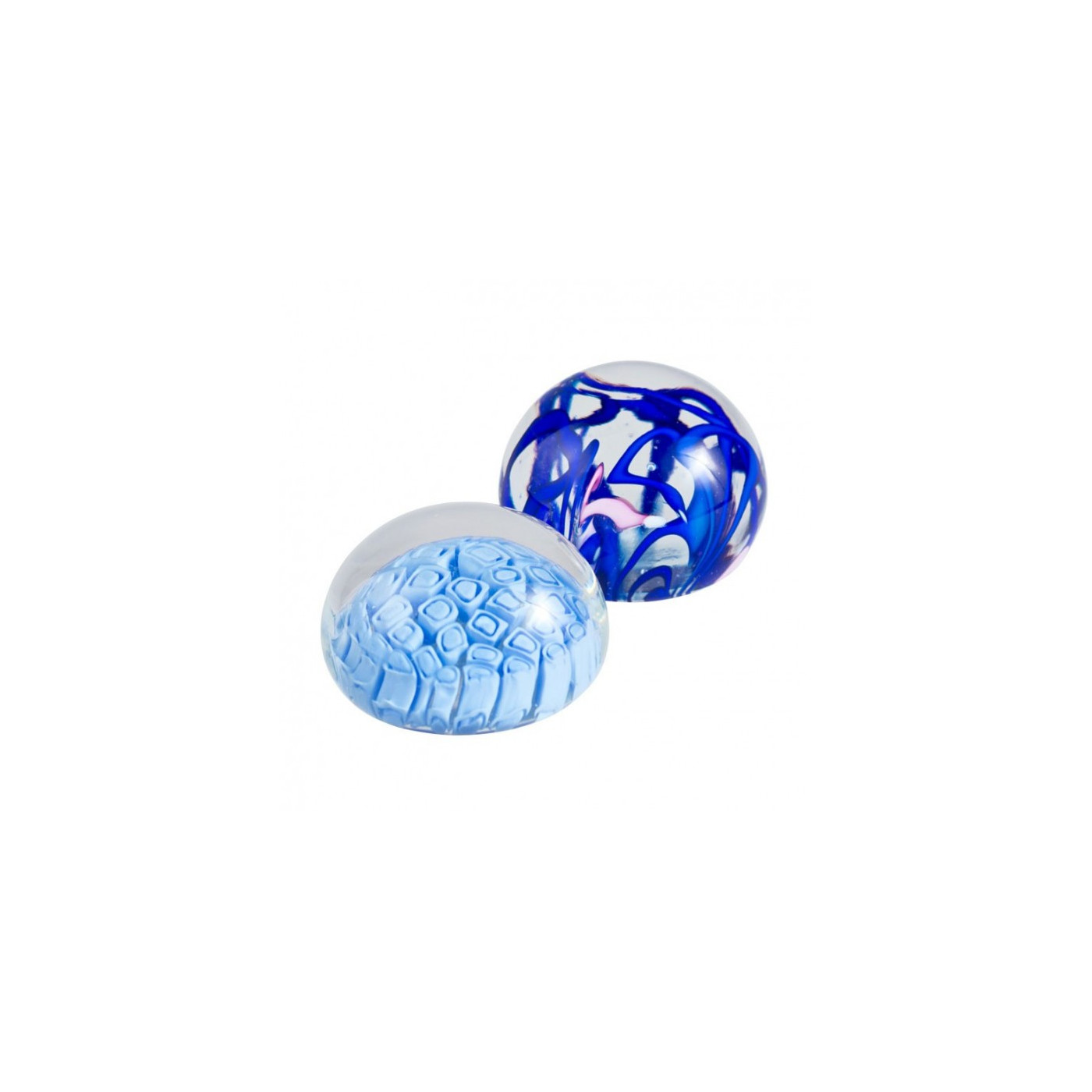 Blue and light-blue paperweights for office decor
