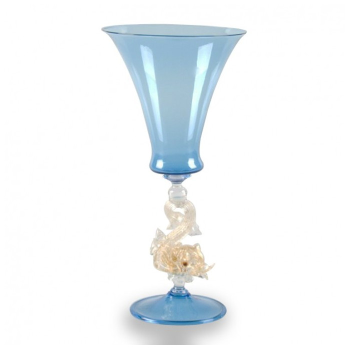 Light Blue Decorated Goblet