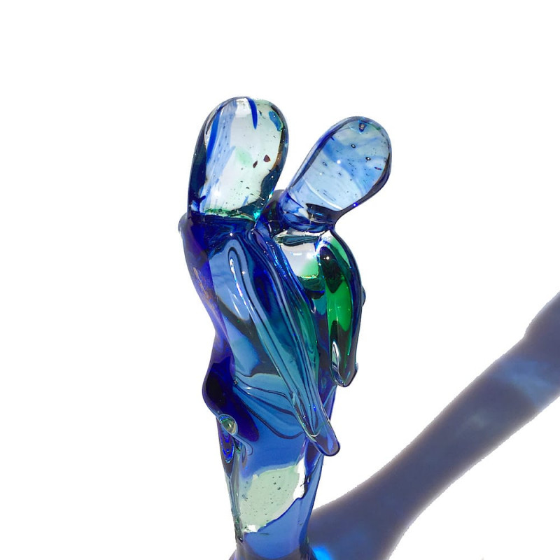 Lovely small statue of blue crystal lovers | Artistic Home Interior