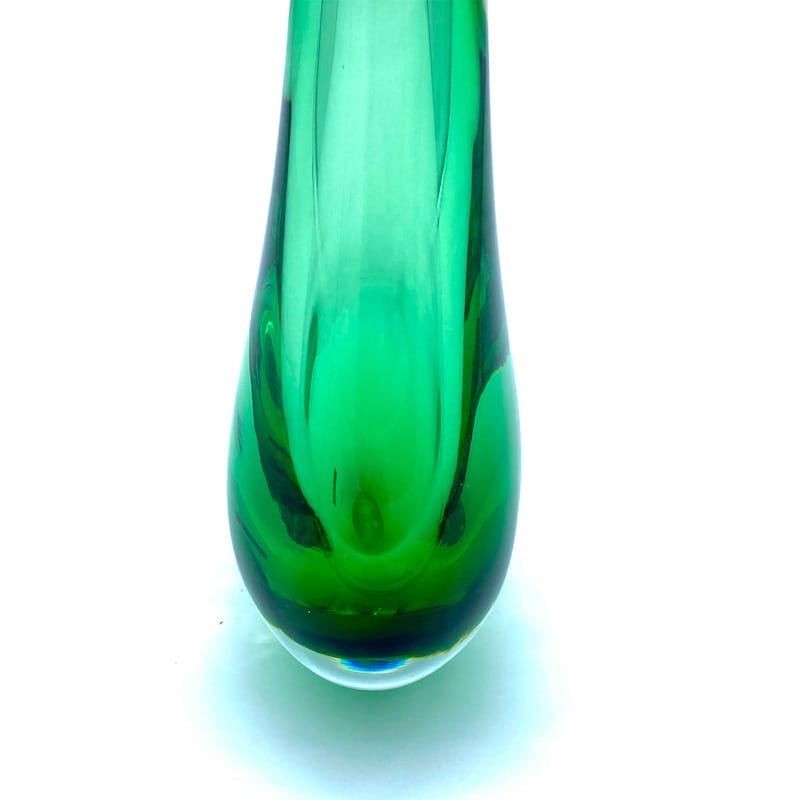 Murano glass amber and green vase | Italian luxury Creations