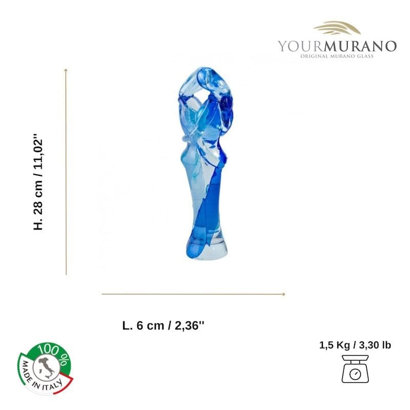 Murano Glass romantic blue lovers creation