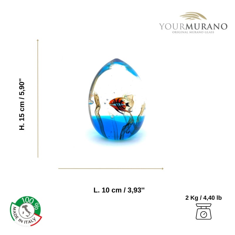 Handmade Murano glass aquarium| Made in Italy decor